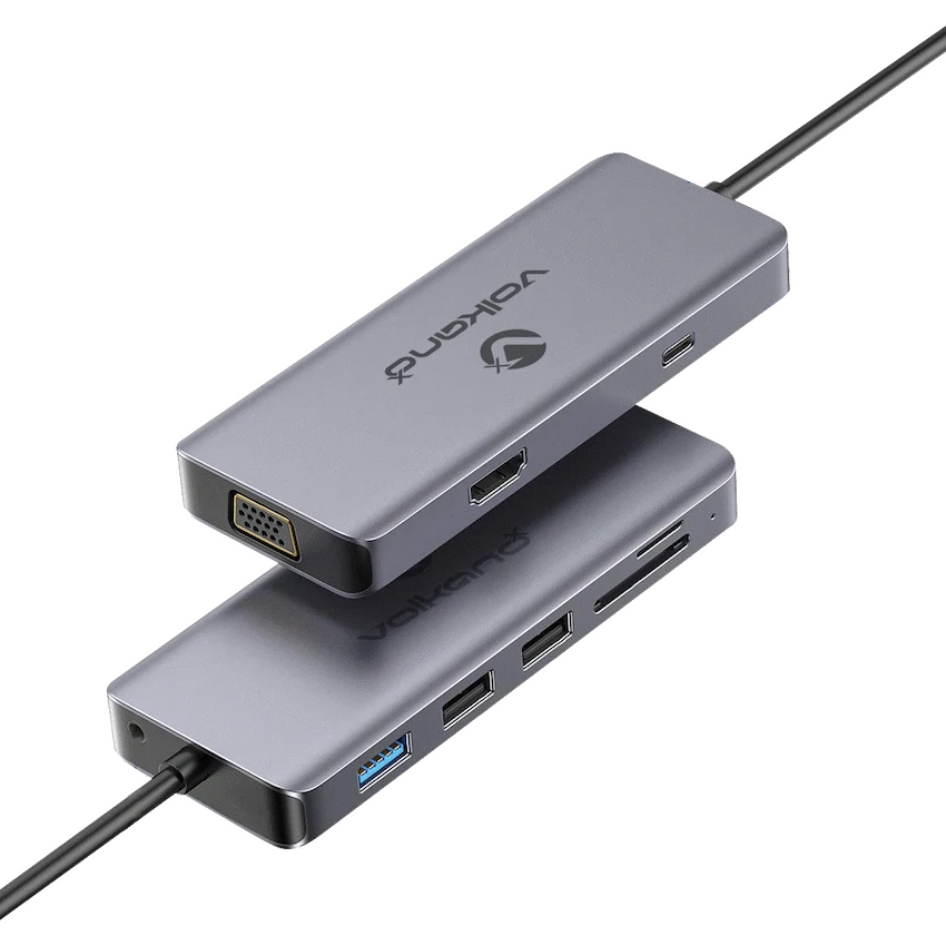 VolkanoX Core Interface Series USB Type-C – HDMI + VGA + 3x USB + Card ...